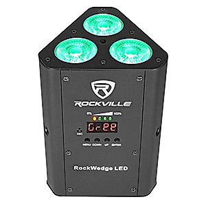 Rockville 54w RGBWA+UV Rechargeable Battery Wireless DMX Par Light (RockWedge LED)