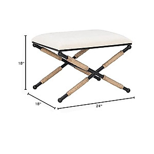 Linon Home Décor Farrow Campaign Accent Stool, Black