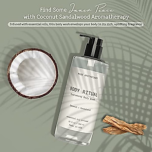 Muse Bath Apothecary Body Ritual Hydrating Body Wash - Coconut Sandalwood Body Wash for Women & Men - Essential Oil Infused Aromatherapy Body Wash Women - Natural Body Wash for Women - 32 Ounce