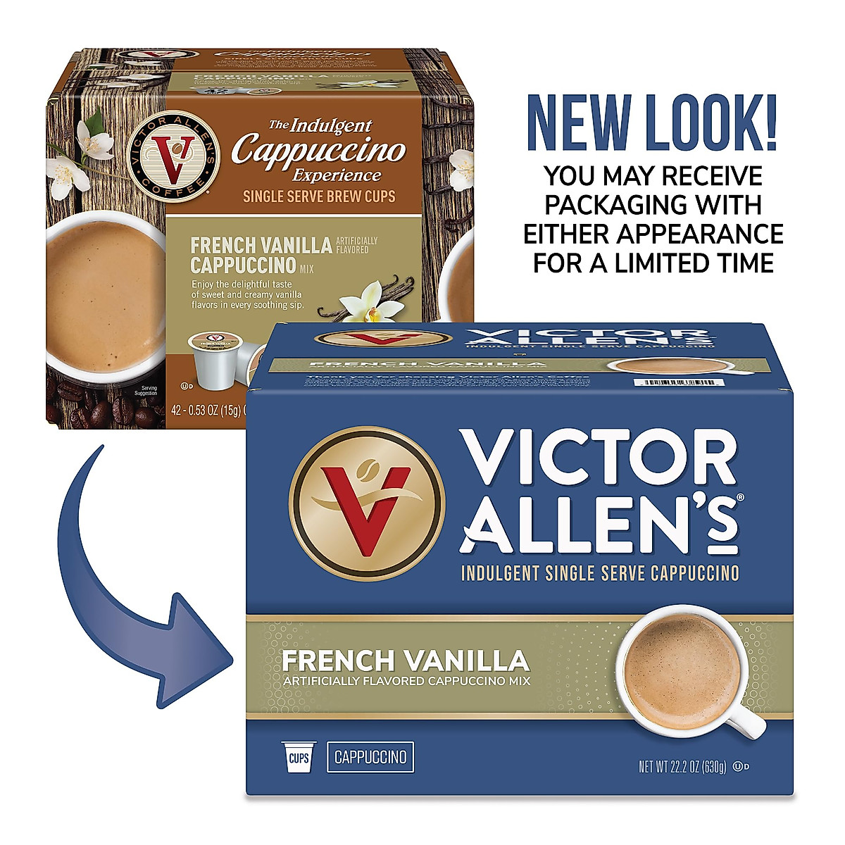 Victor Allen's Coffee French Vanilla Flavored Cappuccino Mix, 42 Count, Single Serve K-Cup Pods for Keurig K-Cup Brewers