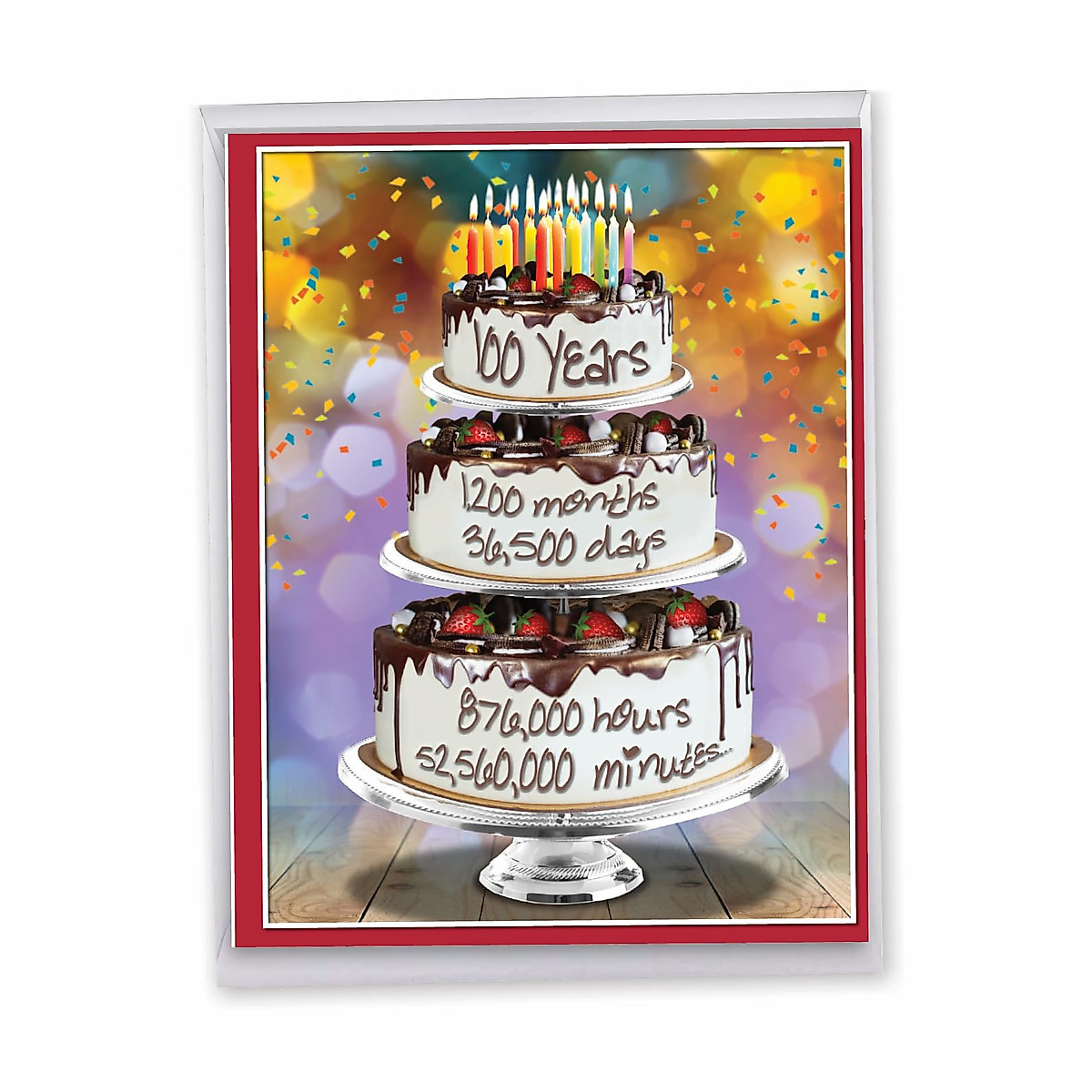 NobleWorks - Humorous Milestone Birthday Greeting Card Greeting Card (8.5 x 11 Inch) - Time Count Milestones 100 J9097MBG