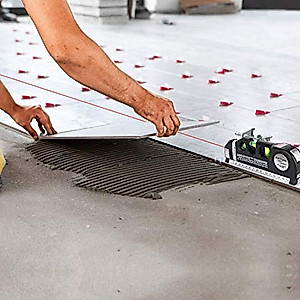 XINGXIN, Multipurpose Laser Level Laser Line 8 feet Measure Tape Ruler Adjusted Standard and Metric Rulers Laser Level Line Tool for hanging pictures-Hanging cabinets-Tile Walls, Black