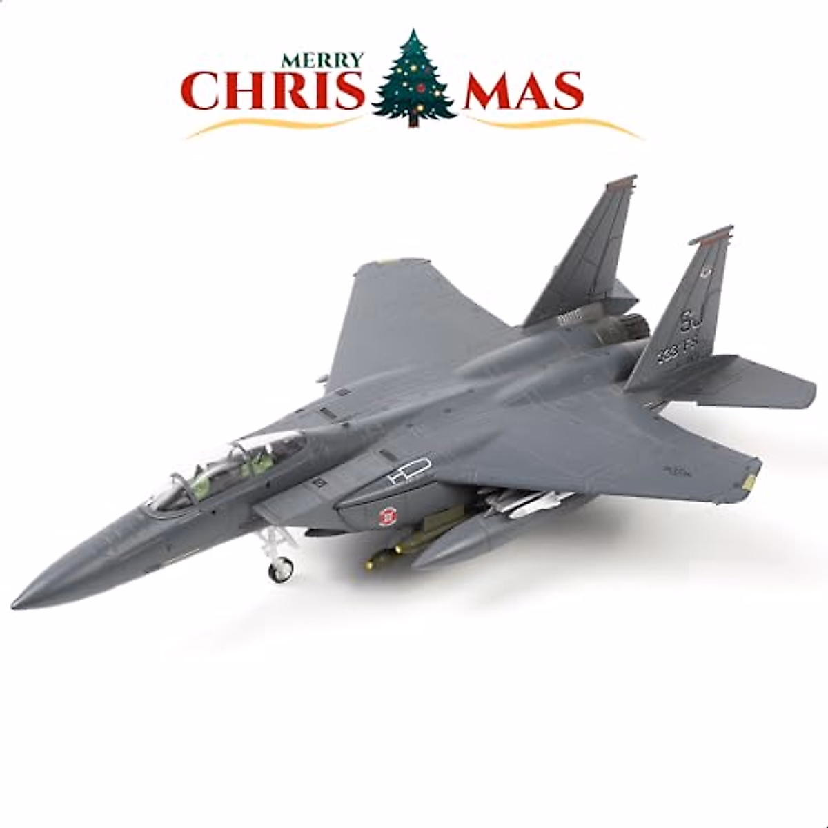 NUOTIE Classic American Eagle F-15E Twin-Engine Fighter Pre-Build Model Kits 1:100 Aircraft Alloy Diecast Airplane Military Display Model Aircraft for Collection or Gift