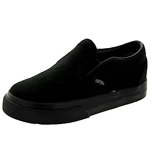 Vans Unisex CLASSIC SLIP-ON Sneakers, Black, 10 M US Toddler