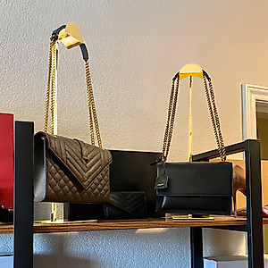 Royxen 3 Pack Handbag Rack Stainless Steel with Adjustable Height, Purse Display Stand (Gold)