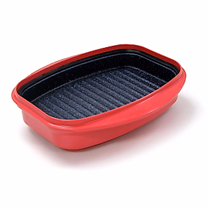 Microhearth Grill Pan for Microwave Cooking, Red