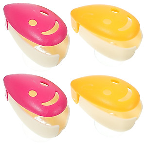 Beavorty Smile Face Toothbrush Holders Suction Cup for Houseware 4pcs (Random Color)