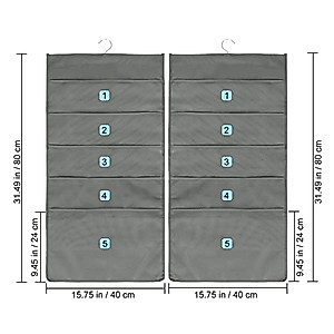 Lirex Closet Hanger Organizer with 10 Pockets, 1 Pack Foldable Underwear Hanging Organizer Bra Storage Oxford Cloth Universal Fit Closet Space Saver for Family Bedroom