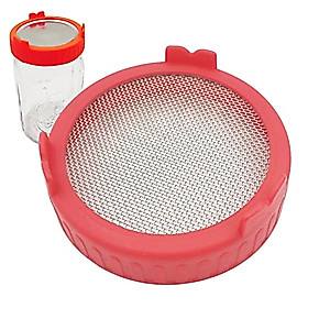 BAIRONG Mason Jar Screen Lids for Sprouting | Wide Mouth Mason Jars Lids | Alfalfa and Mung Bean Sprouts, Stainless Steel Mesh Screen Jar Strainer Sprout Lid for Broccoli Seeds, Alfalfa Adj