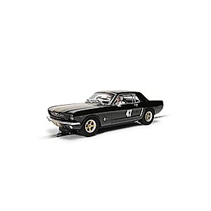 Scalextric Classic Ford Mustang Black and Gold #47 1:32 Slot Race Car C4405