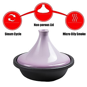 Xgxoz Tagine Pot for Cooking, Premium Cast Iron Cooking Pot Stew Casserole Slow Cooker for Different Cooking Styles