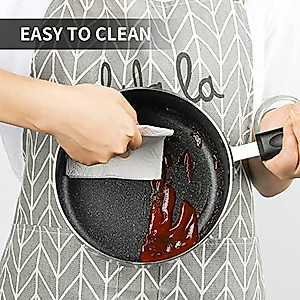 RATWIA Nonstick Saucepan Set - 1 Quart and 2 Quart,Ultra Non Stick Sauce Pan Small Pot with Glass Lid,Great for Home Kitchen Restaurant,Black