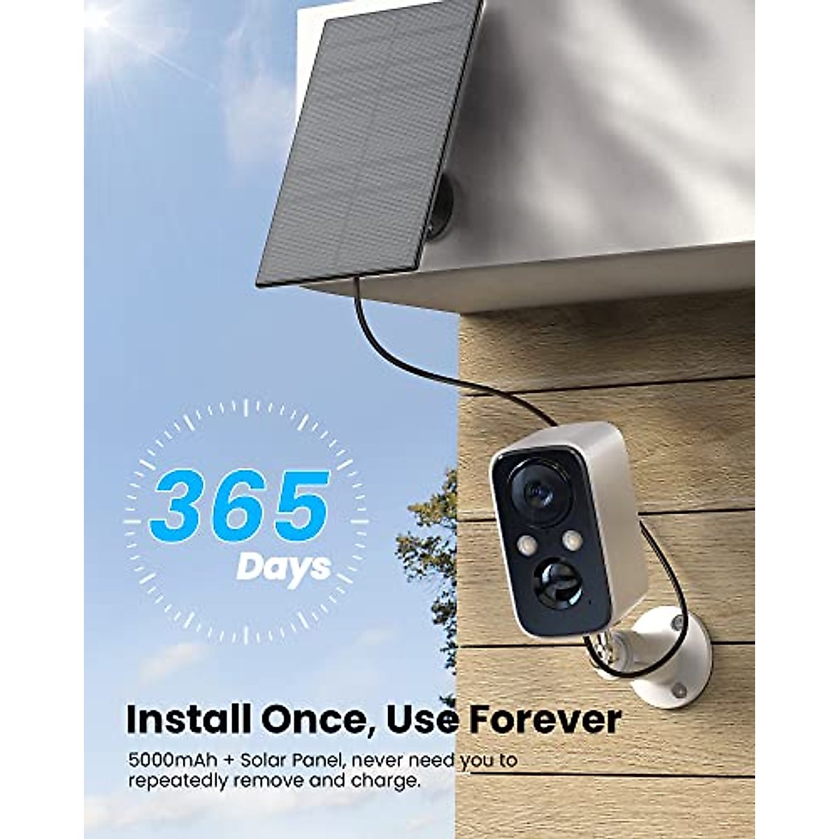 【2022】Security Cameras Wireless Outdoor with Solar Panel-FOAOOD Cameras for Home Security, Home Camera with Color Night Vision, PIR Human Detection, 2-Way Talk, IP66 Waterproof, SD Card/Cloud Storage