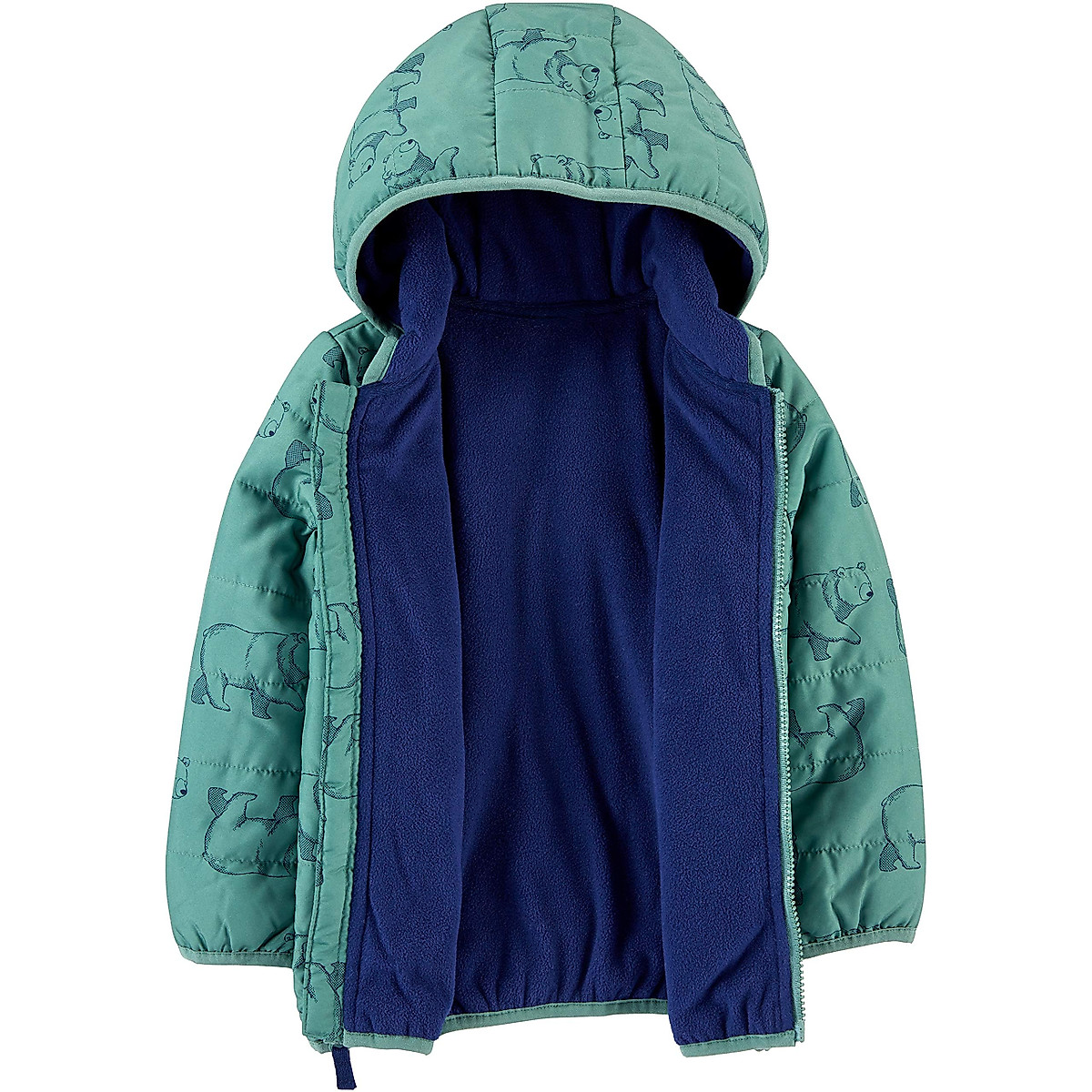 Simple Joys by Carter's Baby Boys' Puffer Jacket, Green Bear, 3T