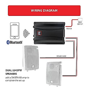 Dual Electronics LU43PW 3-Way High Performance Outdoor Indoor Speakers with Powerful Bass | Effortless Mounting Swivel Brackets | All Weather Resistance | Expansive Stereo Sound Coverage | Sold in Pairs, White