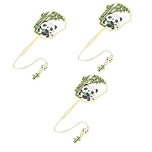NUOBESTY 3pcs for Mark Bookmark Cartoon Supplies School Chain Office Elegant Marker Panda Delicate Page Lover Hanging Chinese Adorable Exquisite Decorative Read New Tassels Shape Reading