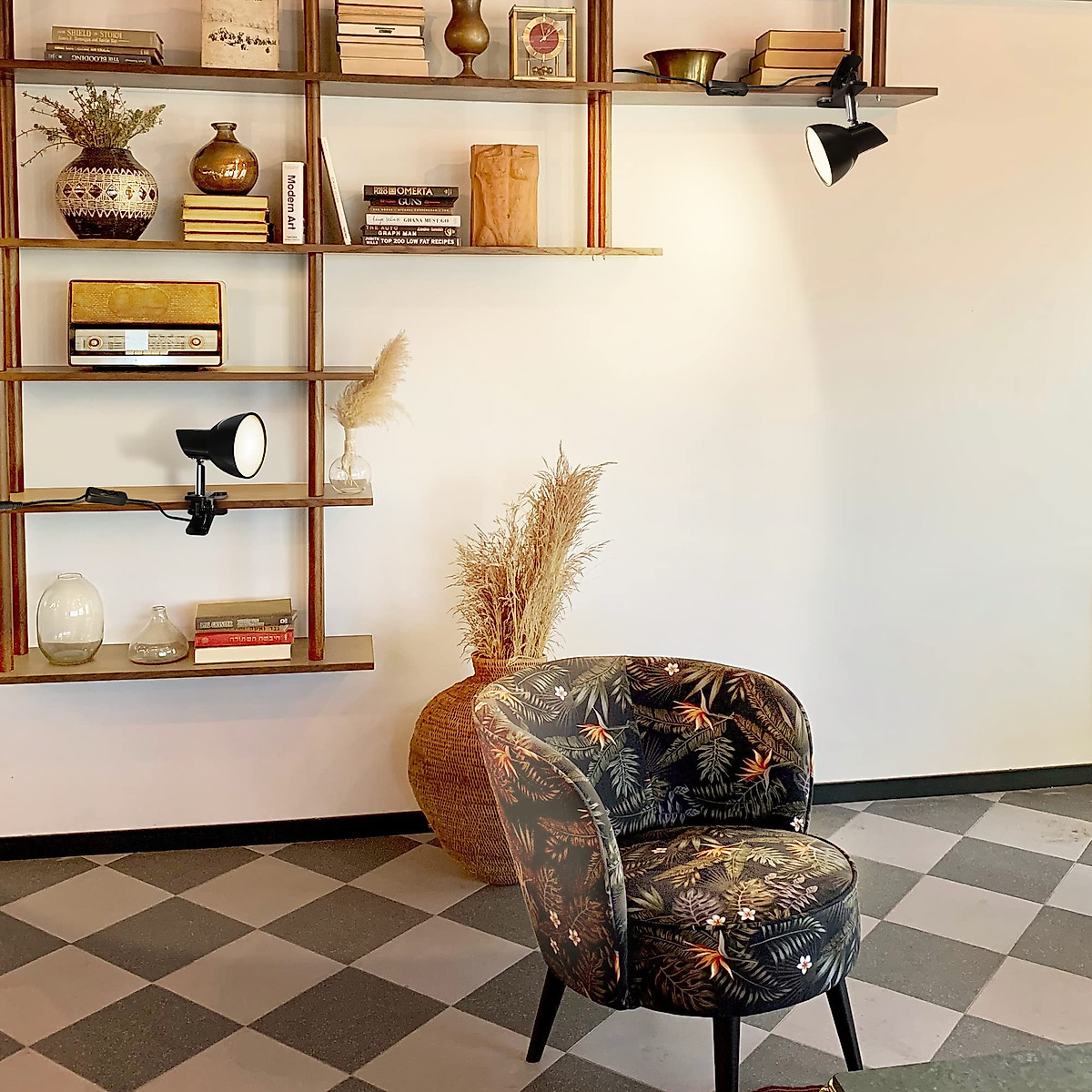 TOPMB Clamp Light, Super Bright Clip Lamp for Book Reading in Bed Headboard Light, Easy to Attach Illumination Powerful Small Compact Clamp Lamp Black