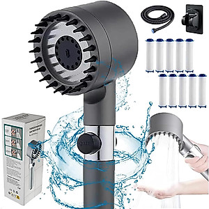 Iondrops Showerhead - 2024 Best Drivse Ion Drops Showerhead, German Multifunctional Massage Shower, Adjustables Pressure Turbocharge Handheld Shower Head With 10 Pcs Filter (10 Filter)