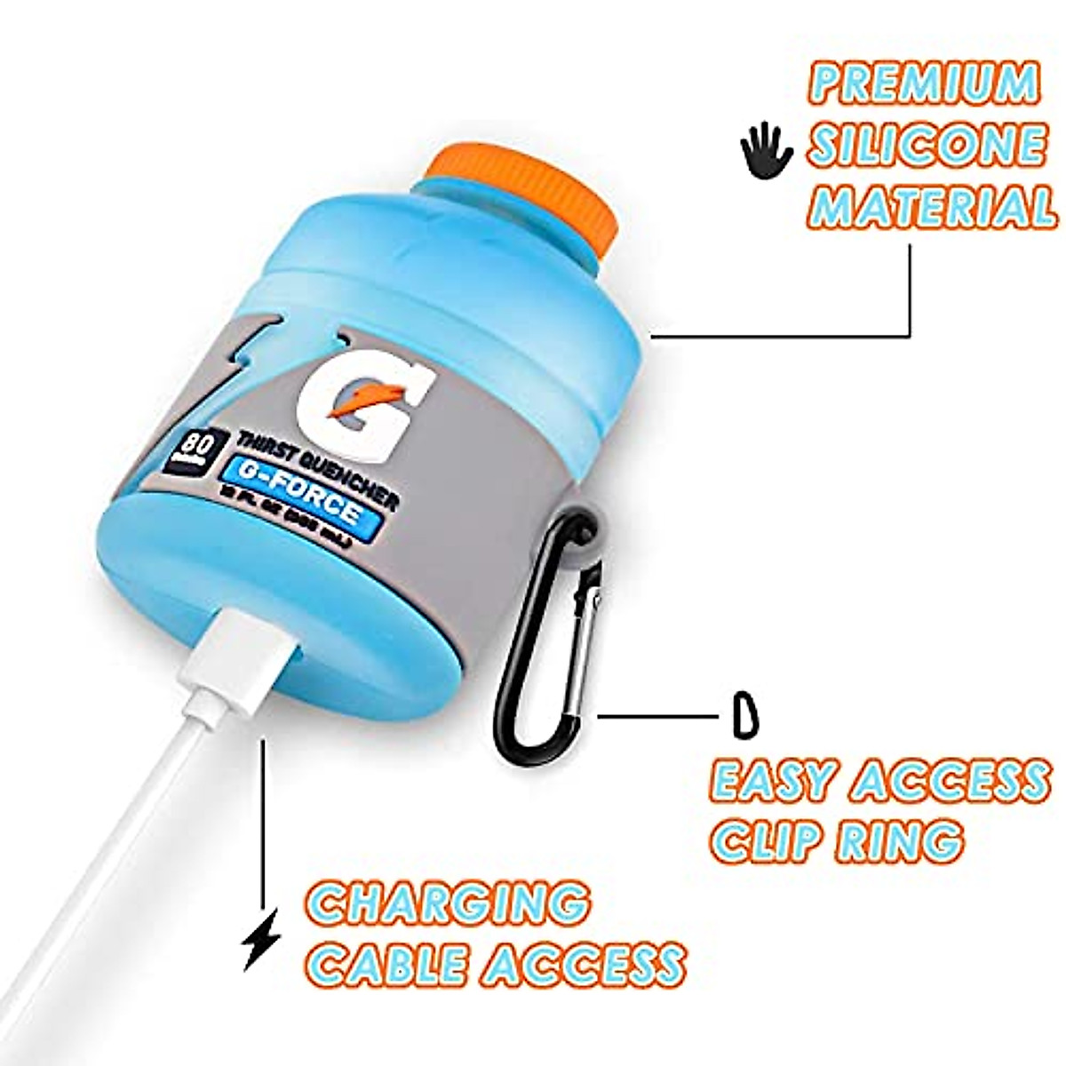 Compatible with Airpods 1&2 Cases, Soft Cute Unique Funny Cool Air pods Case Fashion Durable Protective Skin, Portable Storage Bag Carrying Case Keychain Girls Teens Kids Cases for Ai Pods 1&2