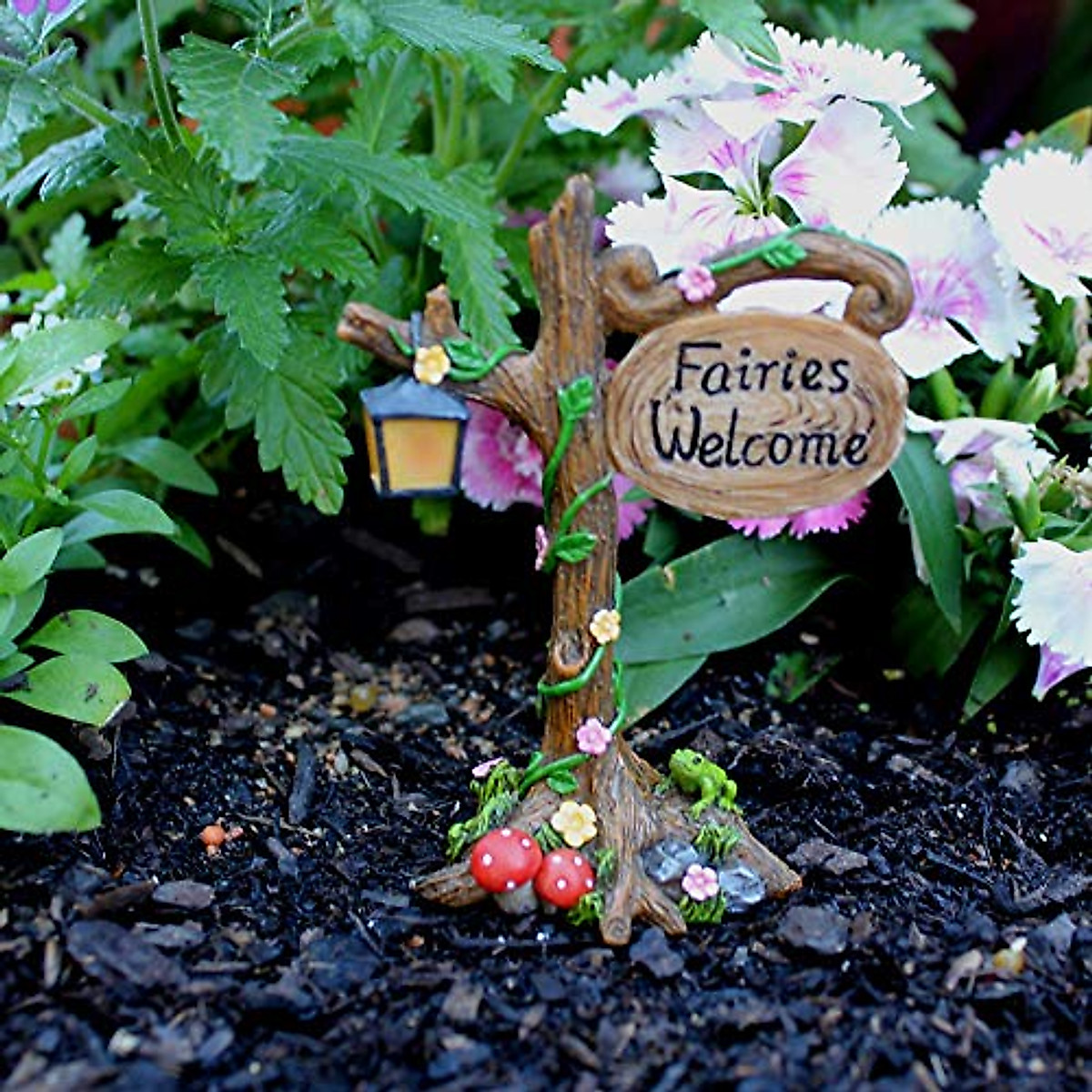 PRETMANNS Fairies for Fairy Garden – Fairy Garden Accessories – Fairy Garden Fairies – Cute Fairy Garden Figurines and a Fairy Sign - Miniature Fairy Garden Accessories - 3 Piece Fairy Set