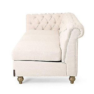 Christopher Knight Home Castalia Sectional, Beige + Dark Brown