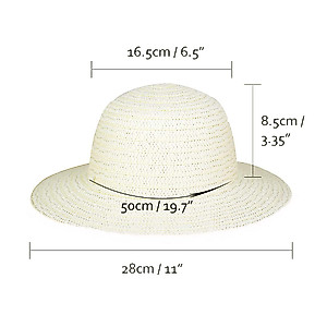 Only Lovuu 10Pcs DIY Straw Hats Set, 5 Laciness White Straw Hats + 5 Round White Straw Hats for Kids Creative Art Painting & DIY Tea Party Dress Up Hats