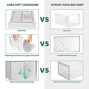 YITAHOME XL Shoe Storage Box, 18 PCS Shoe Storage Organizers Stackable Shoe Storage Box Rack Containers Drawers - White (X-Large Size-Fit for All Size Shoes)