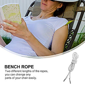 Yardwe Replacement Cord for Chair, 8 Pack Universal Replacement Elastic Cords Repair Tool Kit for Sun Loungers, Garden Chairs, Outdoor Recliners, Anti Gravity Chair, Bungee Chairs- White