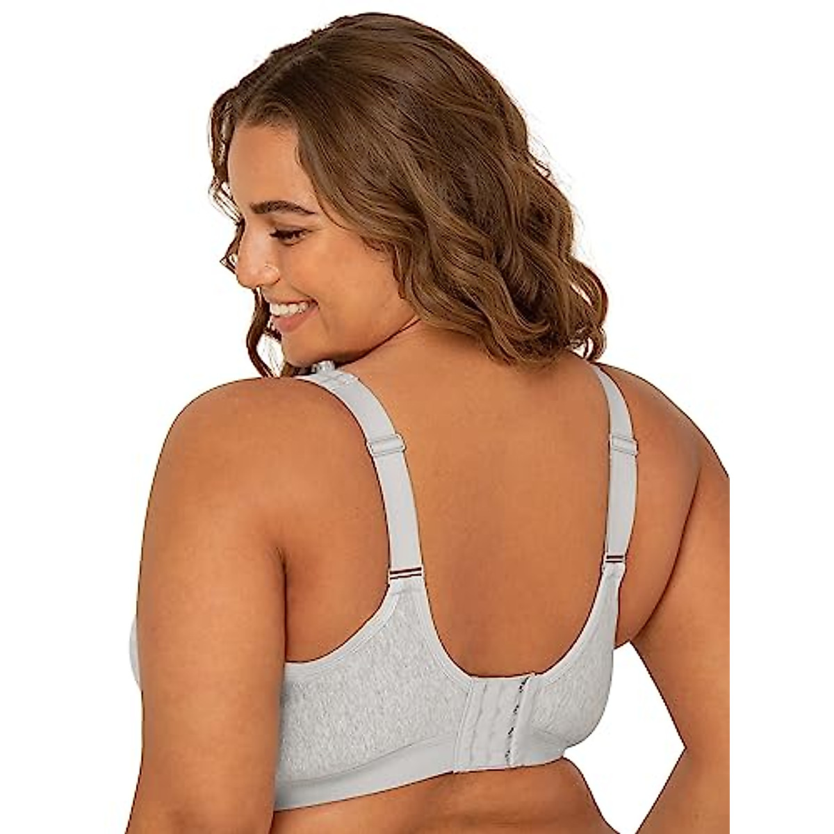 Fruit of the Loom Women's Plus Size Wireless Cotton Bra, Heather Grey, 42G