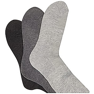 Chaps Men's Cushioned Repreve Athletic Socks-6 Pair Pack-Running Breathable Front Mesh and Arch Support, Crew-Gray Heather, 6-12