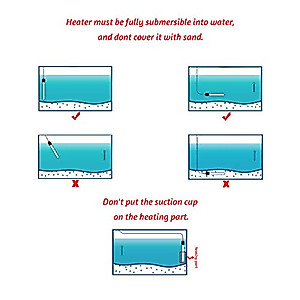 Aquarium Heater Submersible 50W/200W/300W Fish Tank Water Heater Adjustable Temperature Thermostat for 15 30 55 75 Gallon Freshwater Saltwater Fish Betta Tanks with 2 Suction Cups (300W)