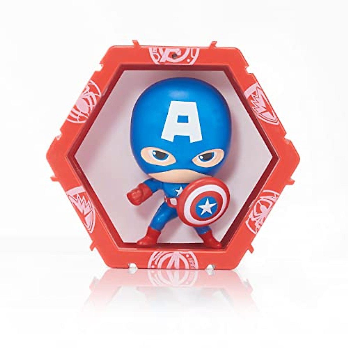 WOW! PODS Avengers Collection - Captain America | Superhero Light-Up Bobble-Head Figure | Official Marvel Collectable Toys & Gifts 4 inches