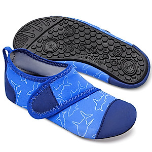 Kids Boys Girls Toddler Water Shoes Barefoot Quick Dry Aqua Socks for Kids Boys Girls Baby Toddler Swim Shoes Pool Shoes Surf Shoes Beach Shoes for Kids Boys Girls Navy/Shark 4-4.5 Big Kid