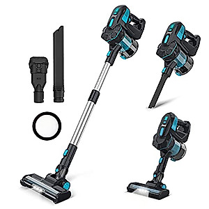 INSE Cordless Vacuum Cleaner, 6-in-1 Lightweight Stick Vacuum Up to 45min Runtime, Vacuum Cleaner with 2200mAh Rechargeable Battery, Powerful Cordless Stick Vacuum for Hardwood Floor Pet Hair Home Car