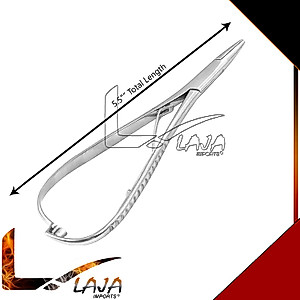 Laja Imports Mathieu Ligature Elastic Placing Plier 5.5" Needle Holder Driver, Ligature Separator Placer, Elastomeric Orthodontic Instruments for Educational Use