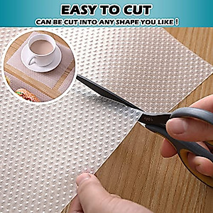 PABUSIOR Refrigerator Shelf Liners 4 PCS, Translucent Drawer Liners, (16" x24 INCH) Washable Fridge Liner, Refrigerator Mats for Freezer Glass Shelves