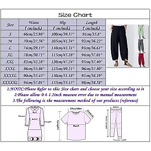 Vliolat Womens Wide Leg Pants Casual Loose Palazzo Yoga Harem Pants Capri Plus Size Boho Cotton Linen Cropped Beach Trousers