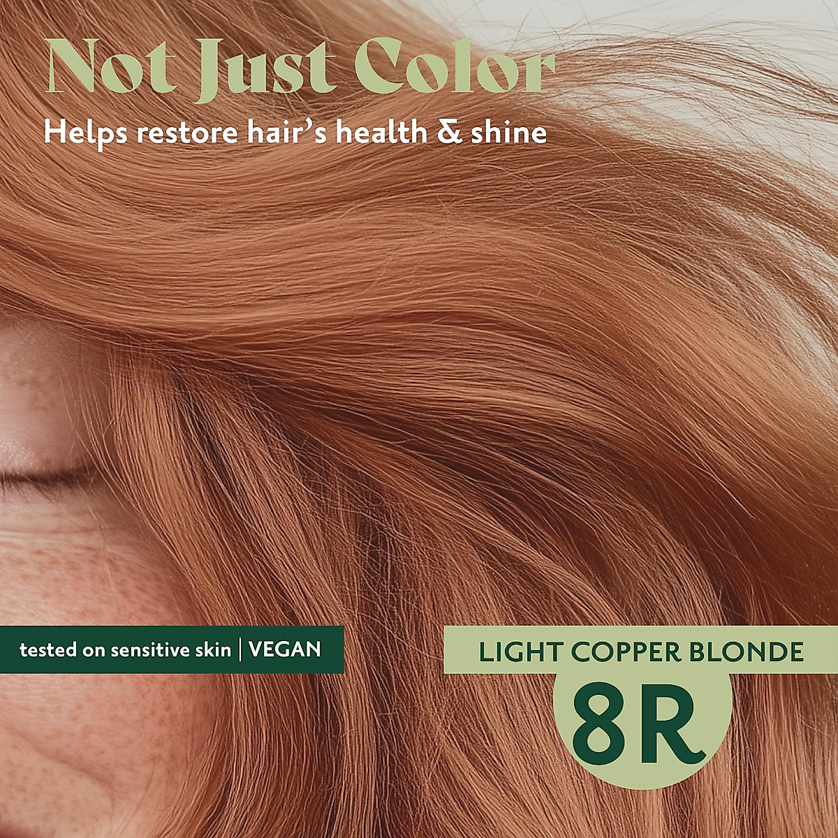 Herbatint Permanent Hair Dye For Women - 8R Light Copper Blonde - For Up To 100% Gray Coverage of Resistant Gray Hair - Ammonia-Free, Alcohol-Free & Vegan - Salon Influenced Hair Color 5.75 fl oz