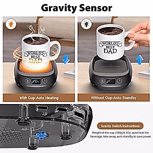 Coffee Mug Warmer,Coffee Warmer with 3 Temperature Settings, Auto Shutt-Off,Gravity Switch and 3x10W Charging Port, 70W Coffee Cup Warmer for Desk Use,Electric Beverage Warmer for Keep Coffee Tea Hot