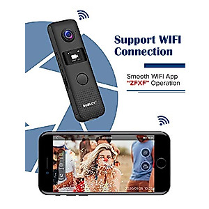 BOBLOV C18 WiFi Small Body Camera, 32GB Outdoor Mini Camera, 1296P Mini Body Worn Camera with OLED Screen, 3.5 Hours 1080P Recording Support WiFi, One Big Button for Recording (Built-in 32G)