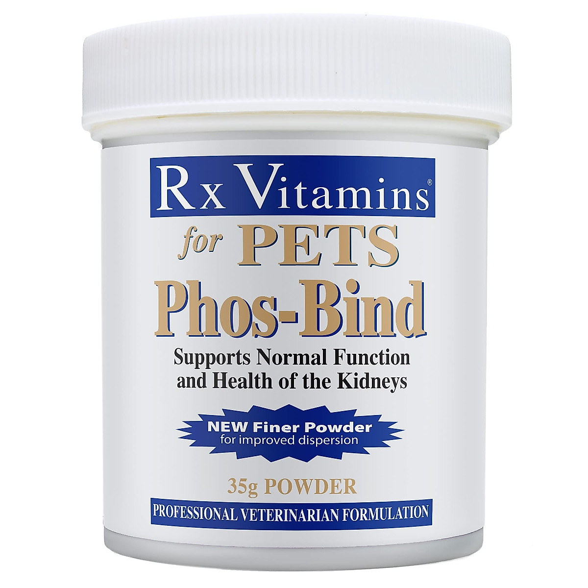 Rx Vitamins Phos-Bind - Kidney Support Supplement Powder - Phosphate Binder for Cats & Dogs for Kidney Health - Supports Normal Kidney Cleanse and Essential Kidney Care - 35g