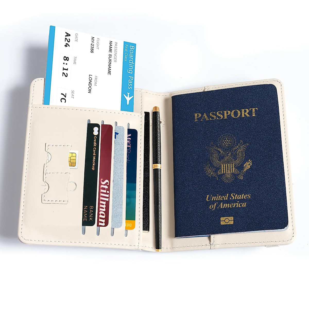 CoBak Passport Holder: Securely Store Passports, Credit Cards & IDs with Multi-Pocket Storage & Waterproof Design; Compact & Travel-Friendly for Women and Men