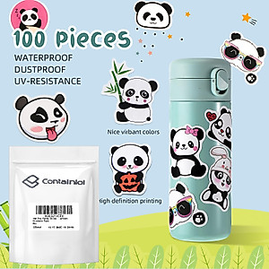 100 Pcs Panda Stickers for Kids Laptop Water Bottles Phone Computers Luggage Cute Panda Stickers Panda Gifts Panda Party Decorations Panda School Supplies Cartoon Stickers Pack