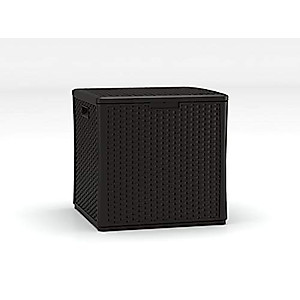 Suncast 60 Gallon Resin Outdoor Patio Storage Box, Java