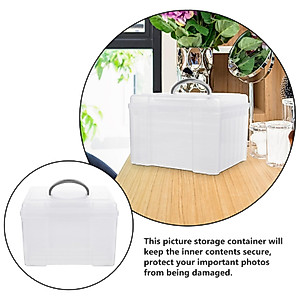 DOITOOL Photo Storage Box Organizer with Inner Cases and Handle Craft Storage Solution for Pictures Organization and Easy Access Ideal for Photo Archiving and Keeping Memories Safe