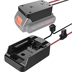 Power Wheel Adapter with Fuse&Switch,Secure Battery Adapter for Black+Decker 20V MAX Lithium Battery,with 12 Gauge Wire,Good Power Convertor for DIY Ride On Truck,Robotics,RC Toys and Work Lights