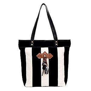 CREATIVE LEATHER ART CLA Upcycled Canvas & Cowhide Tote Bag (Tote Bag 2)