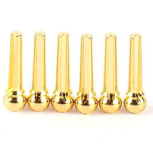 6 PCS Guitar Bridge Pins Brass For Acoustic Guitar,With Bridge Pins Remover Puller