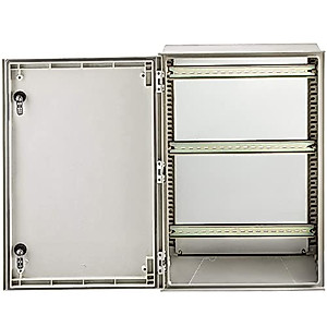 VEVOR Fiberglass Enclosure 23.6 x 15.7 x 9.1" Electrical Enclosure Box NEMA 3X Electronic Equipment Enclosure Box IP65 Weatherproof Wall-Mounted Electrical Enclosure With Hinges & Quarter-Turn Latches