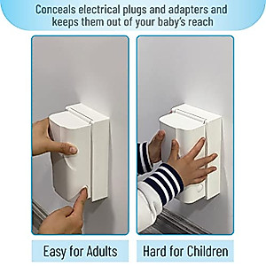 Bates - Baby Safety Outlet Cover Box, Outlet Covers Baby Proofing, Plug Covers for Electrical Outlets, Baby Proof Outlet Covers, Socket Covers for Outlets, Child Proof Outlet Cover, Outlet Box Cover